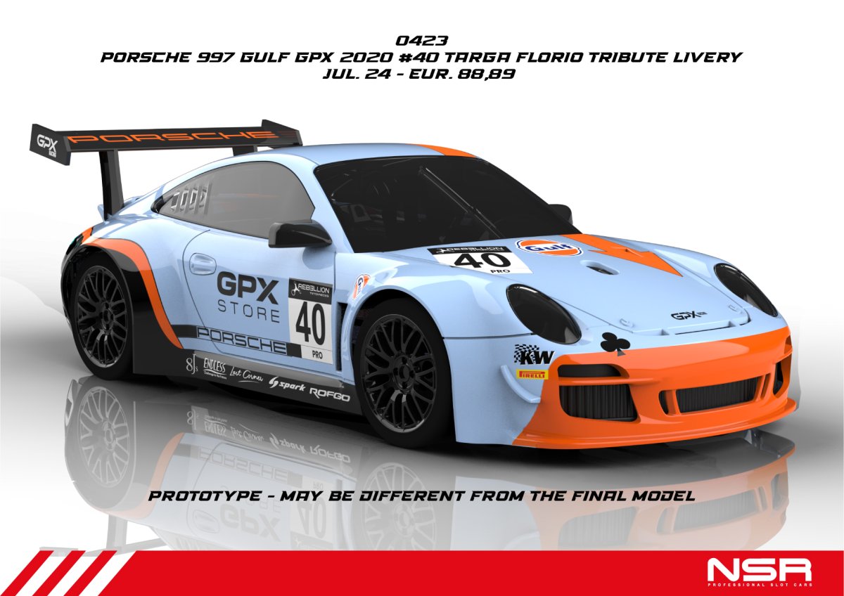 PORSCHE 997 GULF GPX 2020 #40 TARGA FLORIO TRIBUTE LIVERY AW KING 21 ...