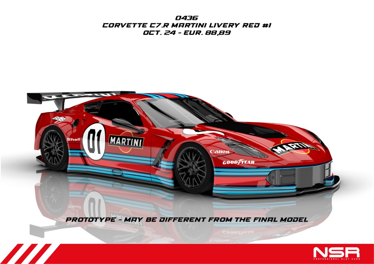 CORVETTE C7.R MARTINI LIVERY RED #1 SW SHARK 25 EVO - Biler ...
