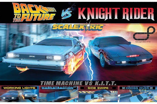 BACK TO THE FUTURE VS KNIGHT RIDER 1980 RACE SET - Racerbaner ...